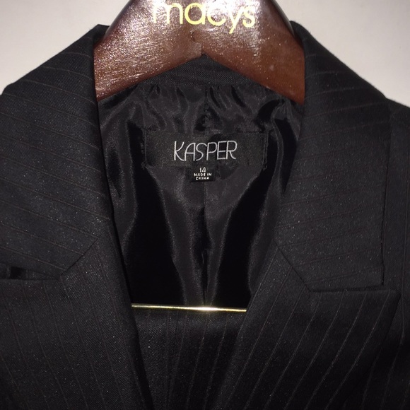 Kasper | Jackets & Coats | Kasper Pant Suit Black And Gold | Poshmark